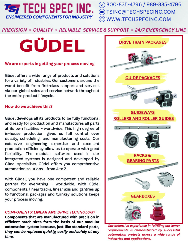 Güdel – TECH SPEC INC. 800-835-4796 | Tech Spec Inc.